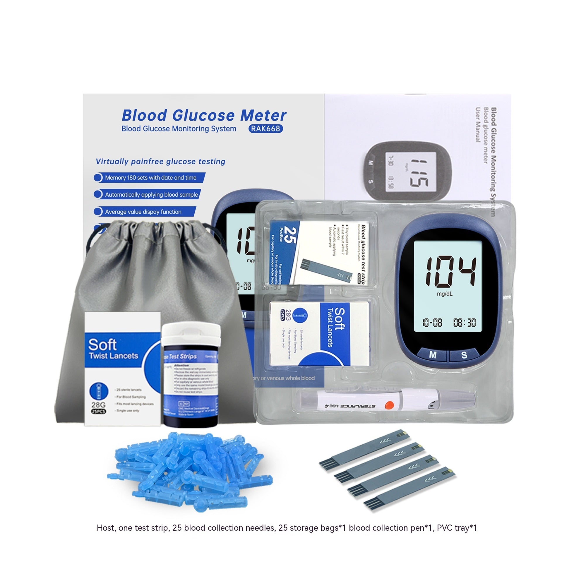 Household Medical Precision Automatic Blood Glucose Measuring Device ...